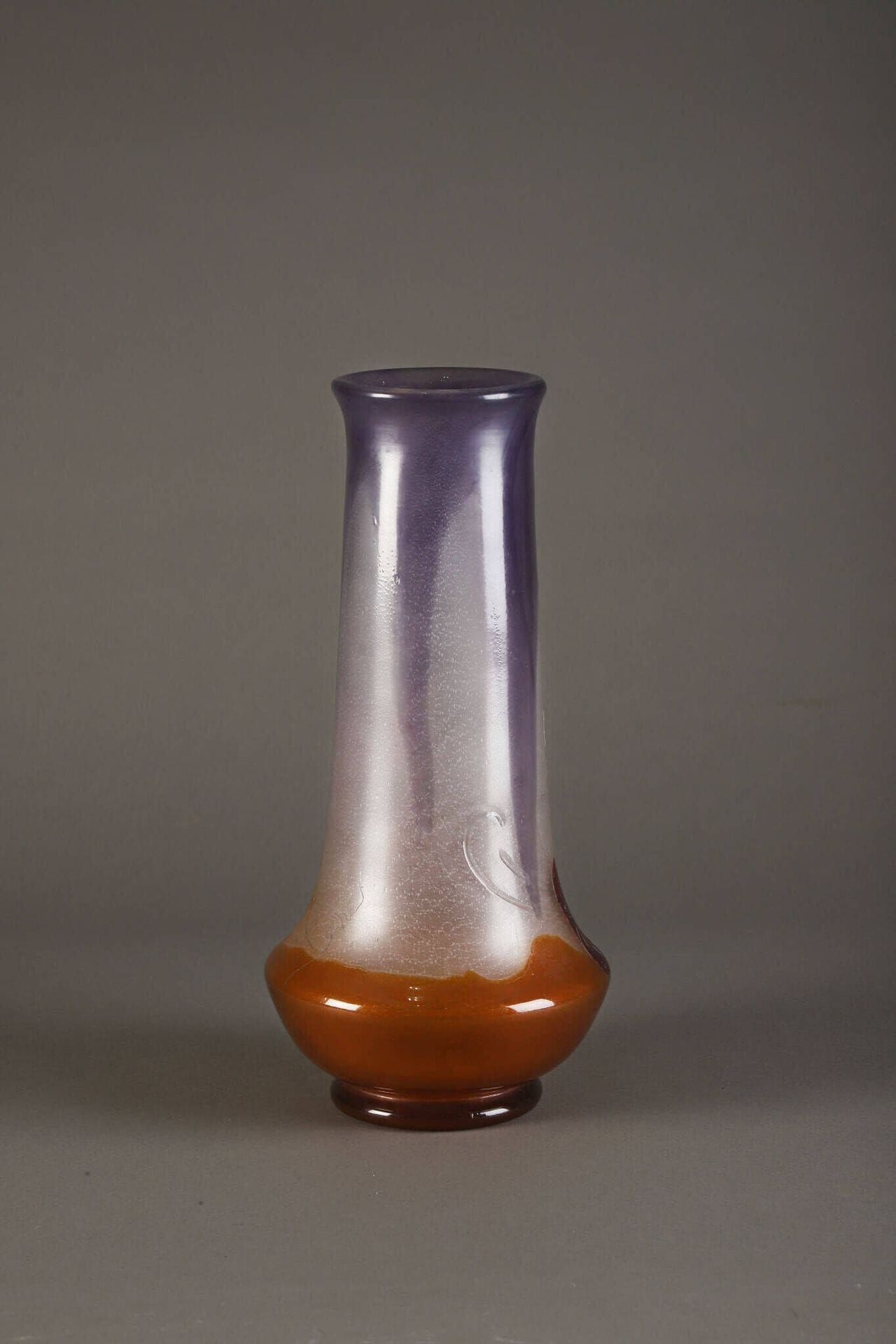 Emile Gallé | Tubular vase with conical neck on swollen base and ...