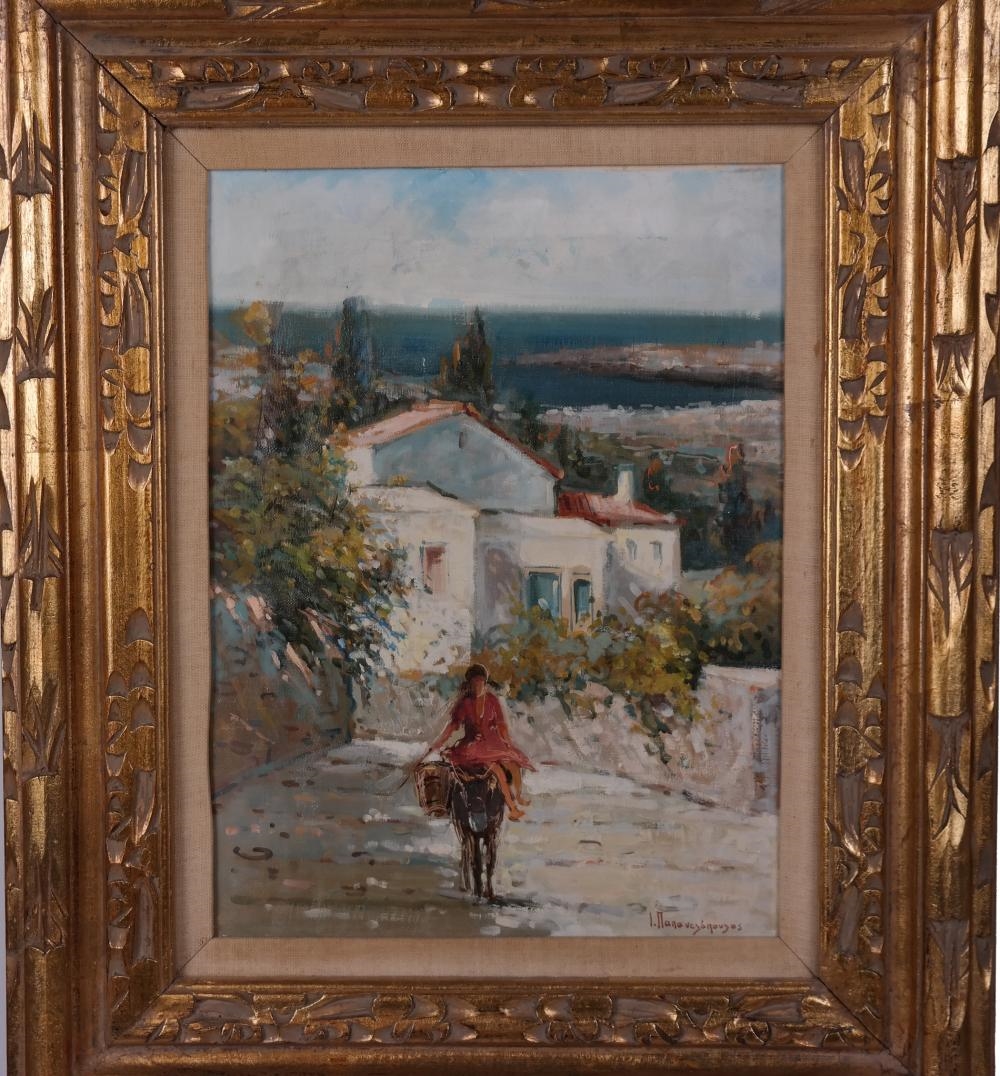 Ioannis Papanelopoulos | a figure on a horse in a Greek coastal village ...