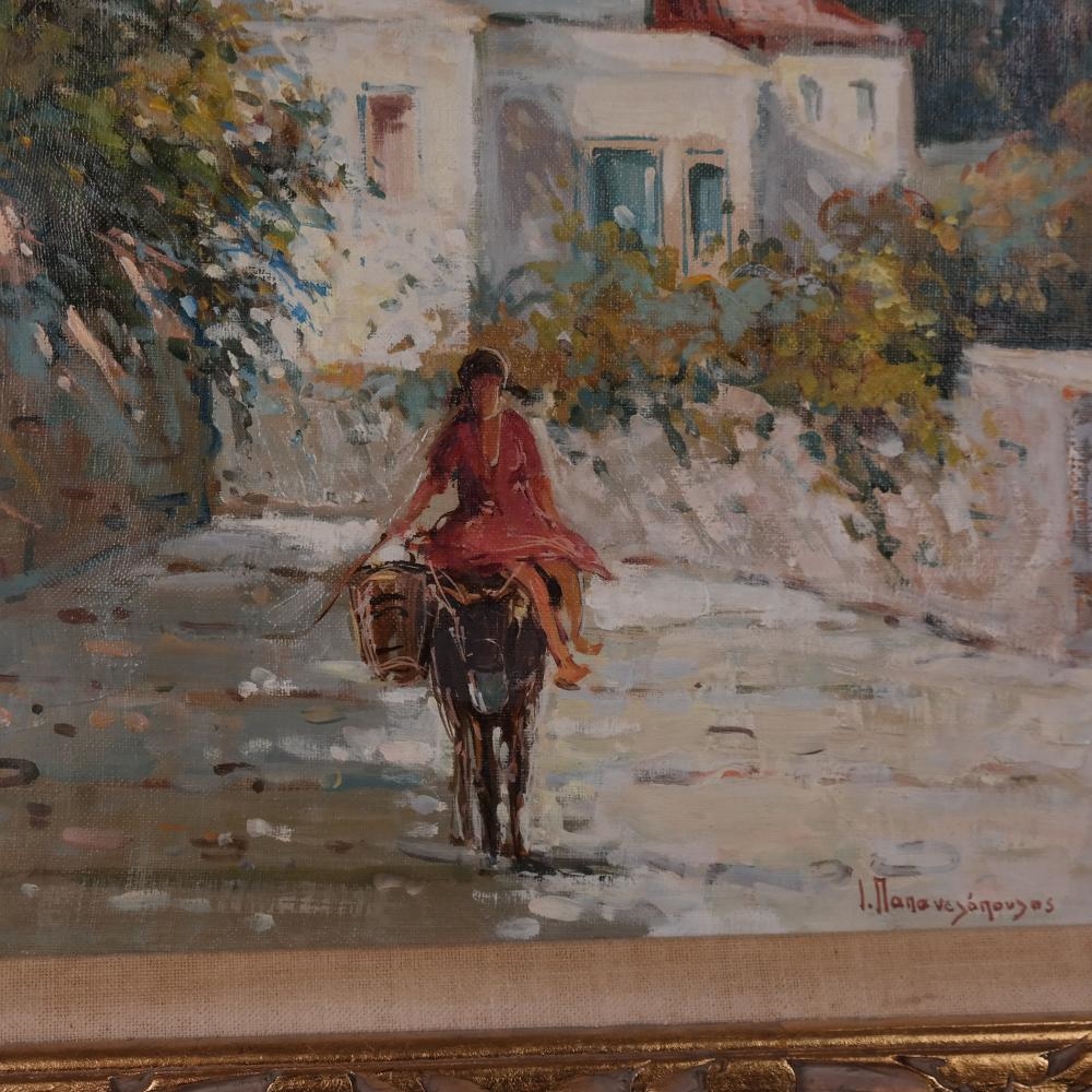 Ioannis Papanelopoulos | a figure on a horse in a Greek coastal village ...