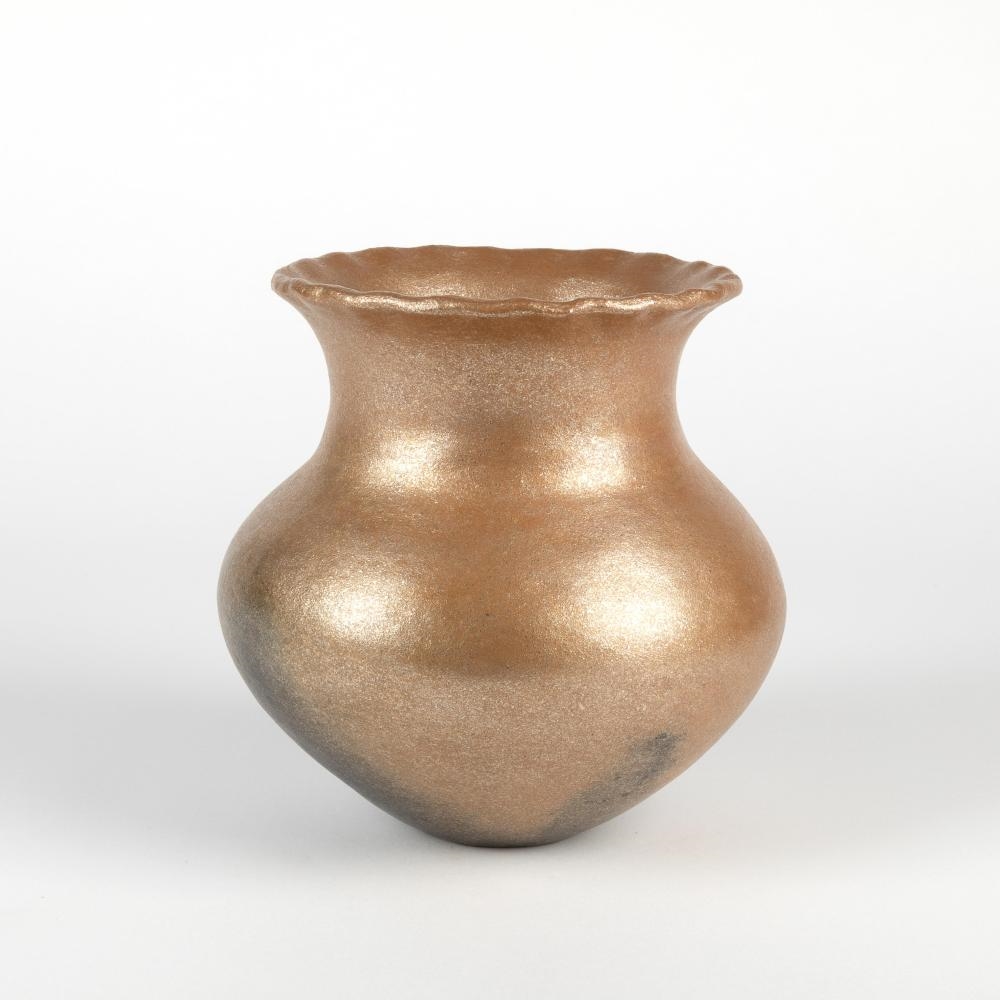 Anthony Durand | Micaceous Pot with Scalloped Rim | MutualArt