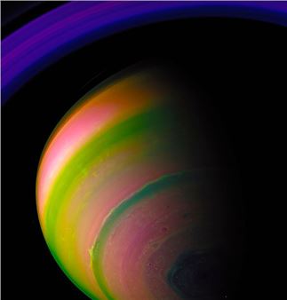 NASA | Saturn in false color, using lights at 0.89, 0.75 and 0.73 ...