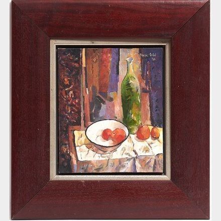 Francois Gerber | still life of bottle and fruit (6) | MutualArt