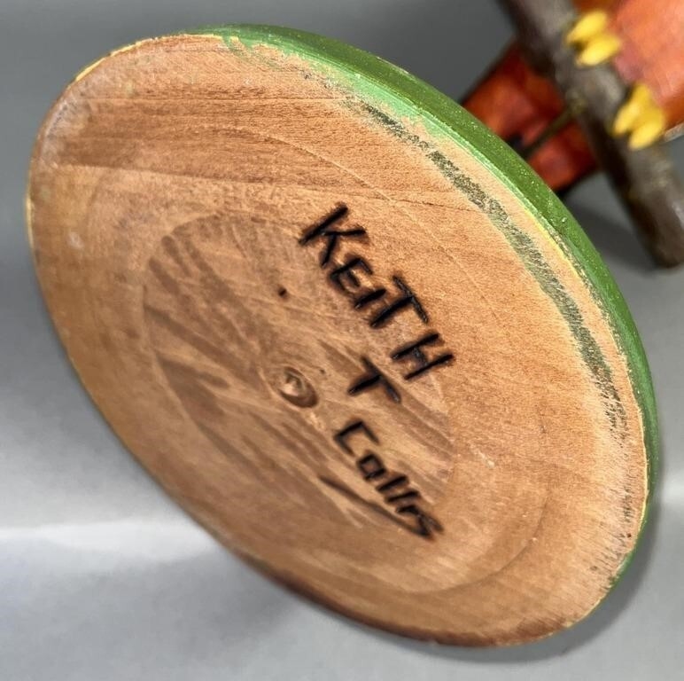 Keith T. Collis | folk art carved parrot | MutualArt