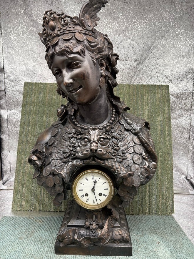 Max Arthur Waagen | “TIME IS MONEY” BUST CLOCK | MutualArt