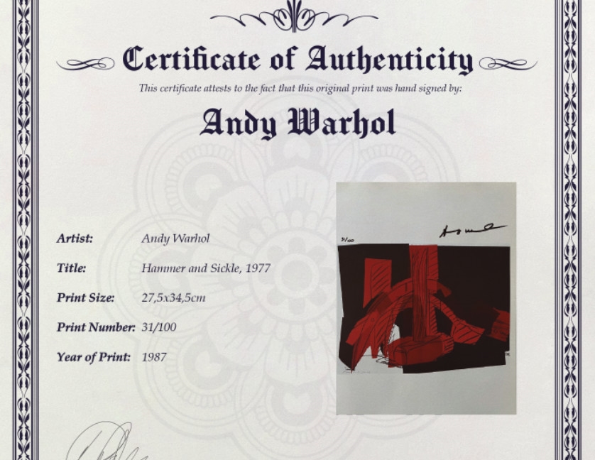 Andy Warhol | Hammer and Sickle, 1977 (1987) | MutualArt