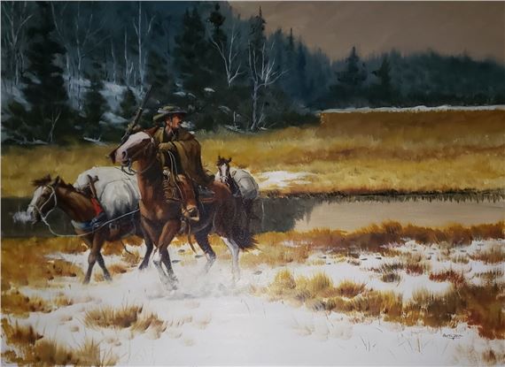 Austin Deuel | VINTAGE AMERICAN IMPRESSIONIST WESTERN ART COWBOY HORSES ...