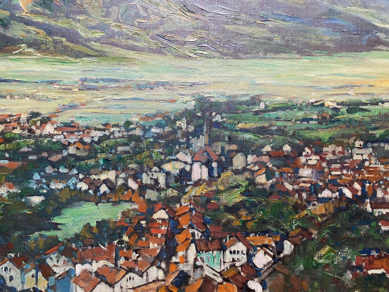 Otto Hamel | Panorama Main Work Alps Village Signed Antique Oil (1900 ...