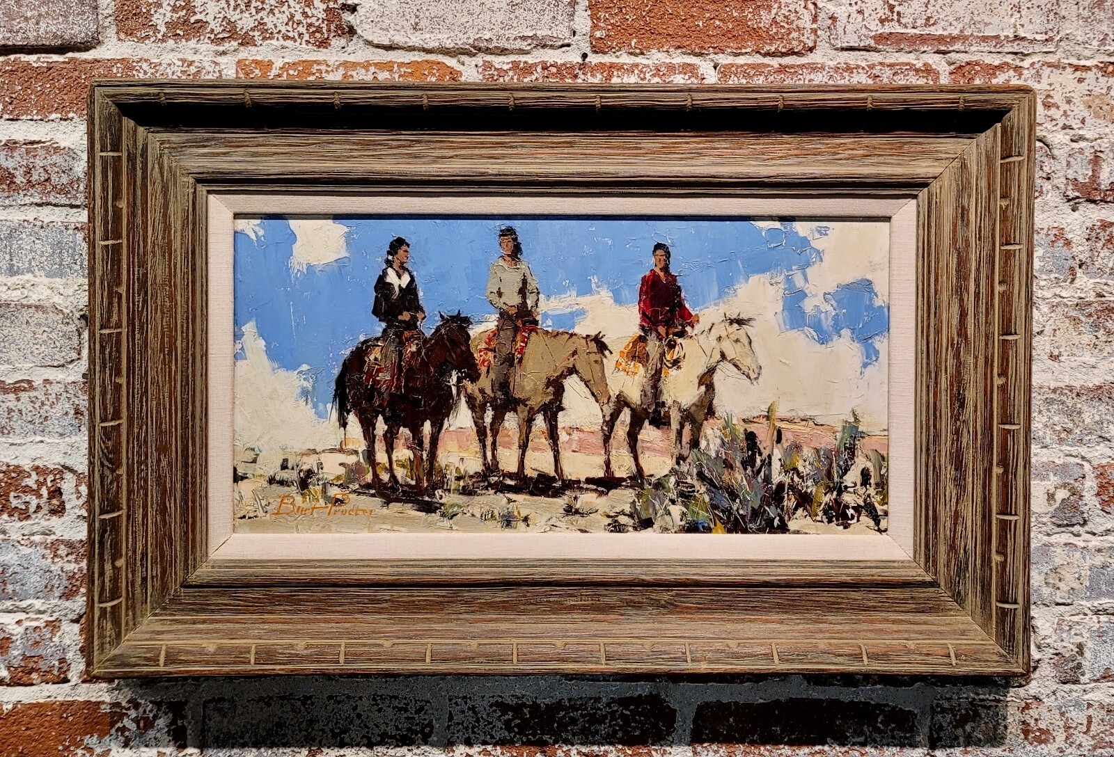Burt Procter | Navajo Indians on Horse meeting at the Mesa (Circa 1960s ...