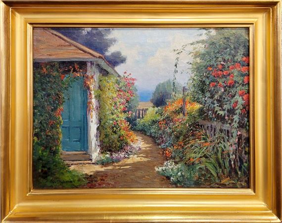 William Adam | The Flower Garden w/Ocean View (1910s - 1920s) | MutualArt