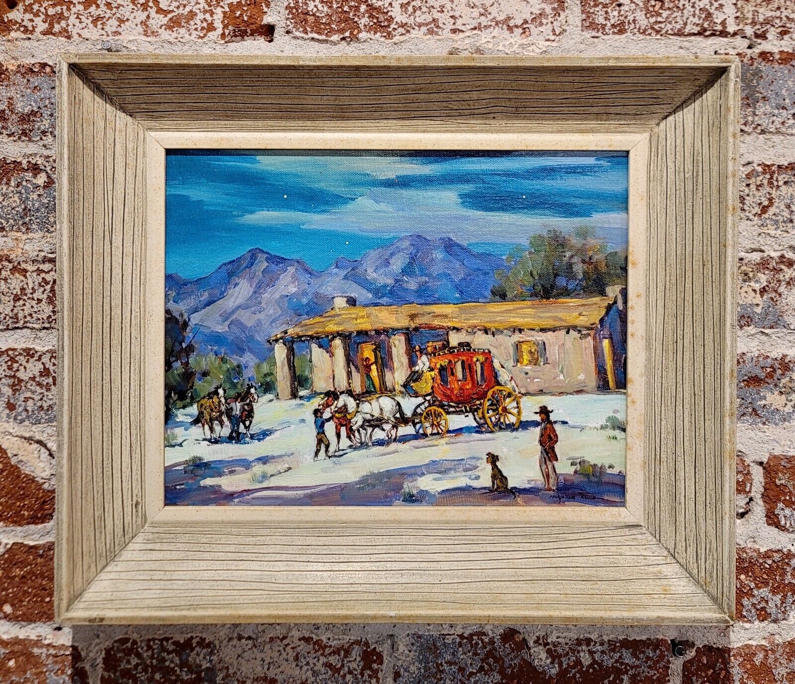 Marjorie Jane Reed | Old West Stagecoach Night time Resting (Circa 1950s) | MutualArt