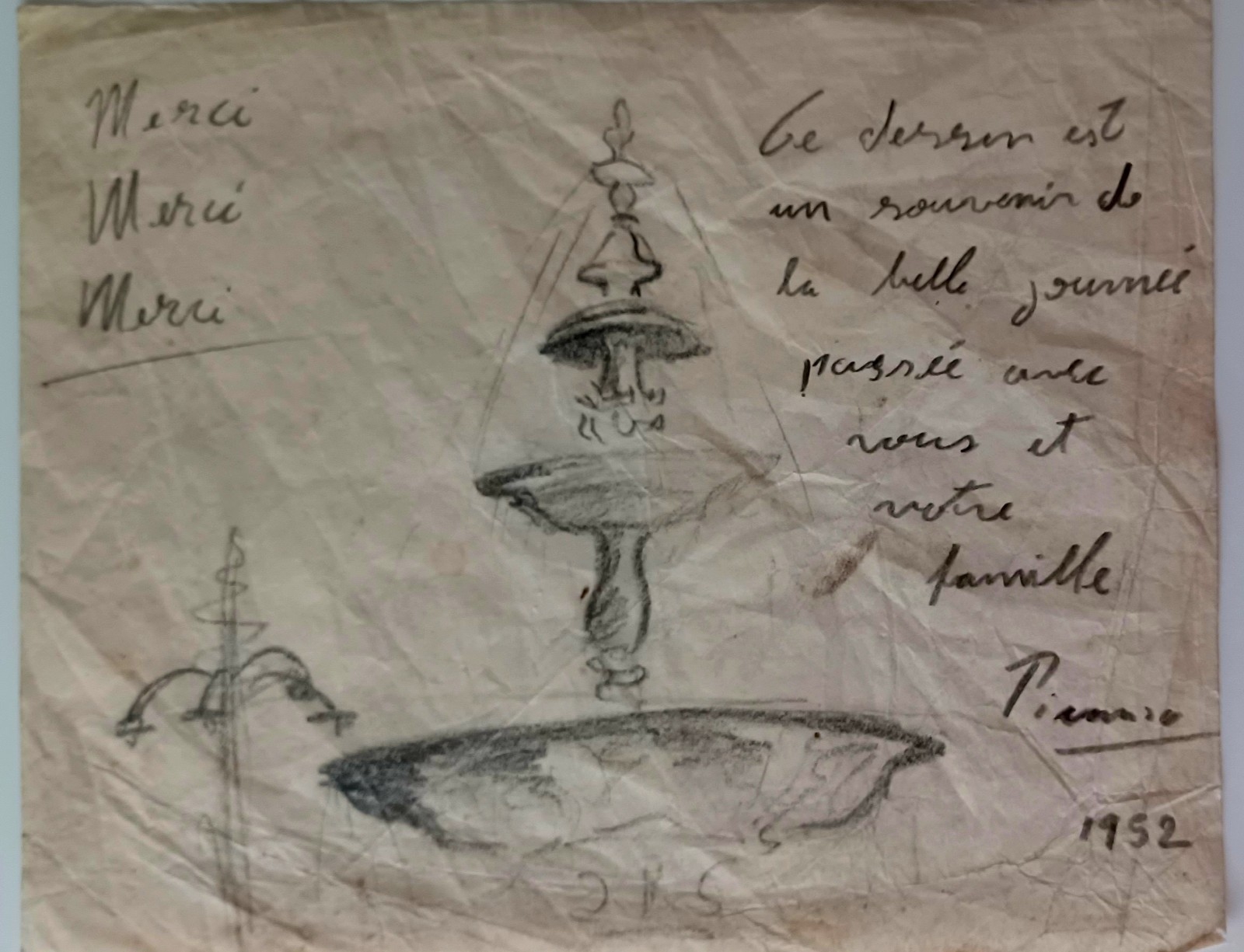 Pablo Picasso | Handwritten Drawing & Dedication Signed Picasso ...