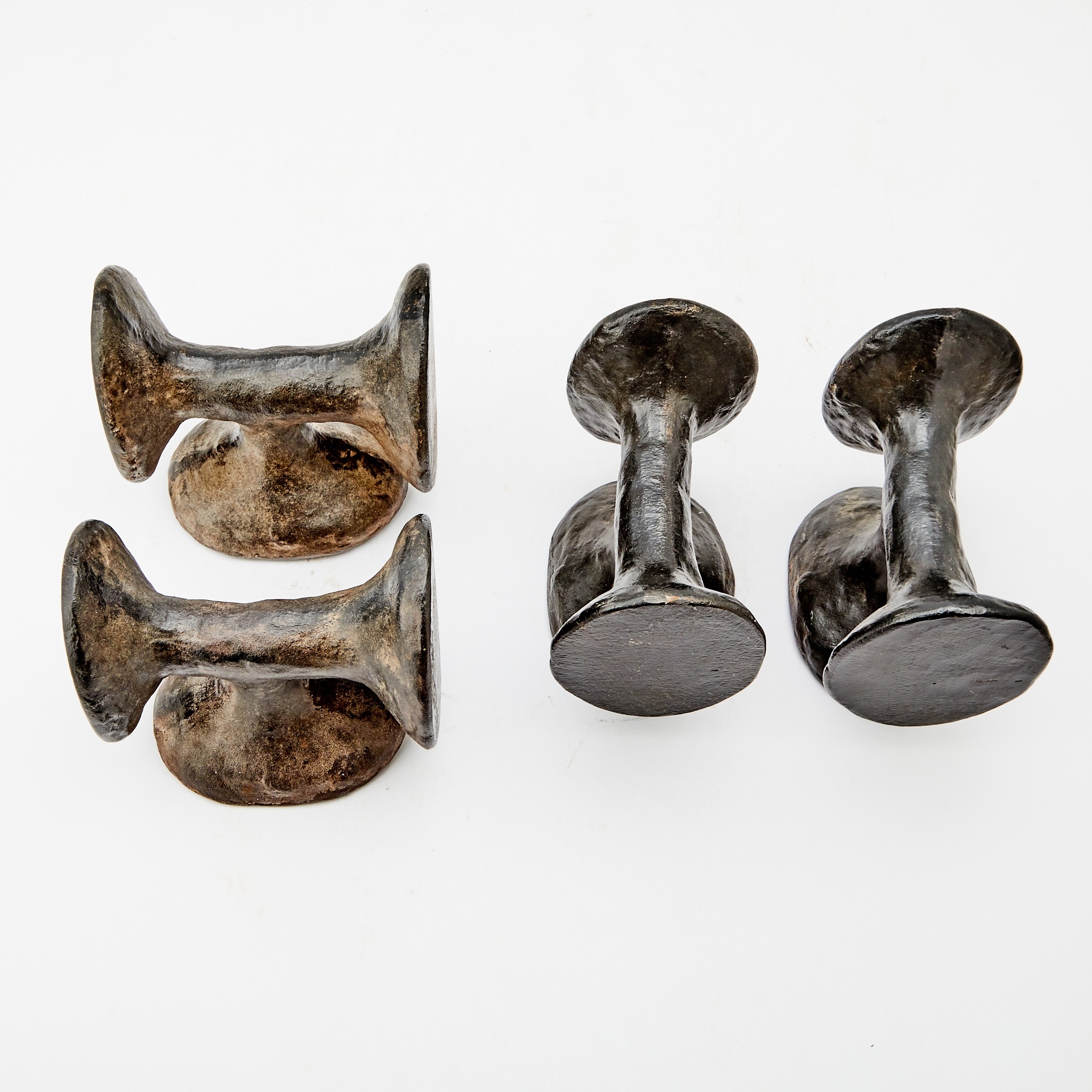 Lisa Hoke | Group of Four Lisa Hoke Cast Iron Abstract Form Sculptural ...