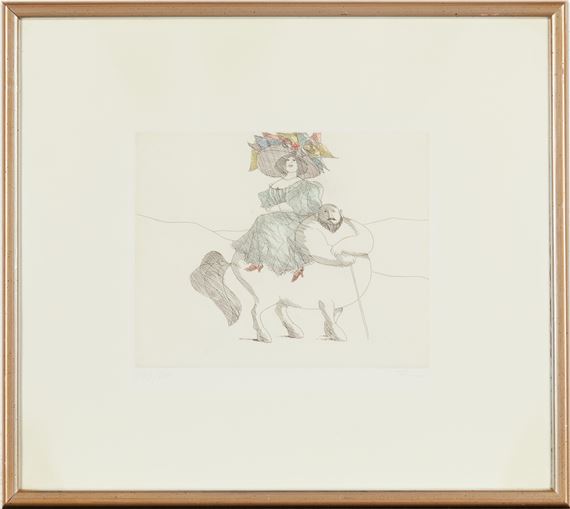 Paul Flora | Dame auf einem Kentauren | MutualArt