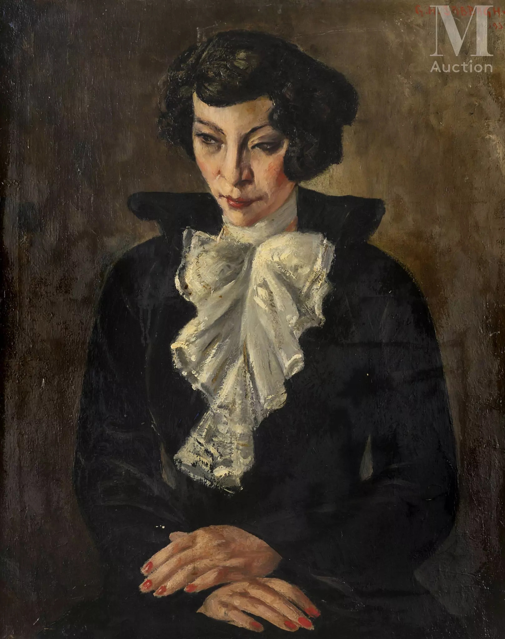 Georges Hanna Sabbagh | Femme au jabot de dentelle, Mme Rose Zaïdan ...
