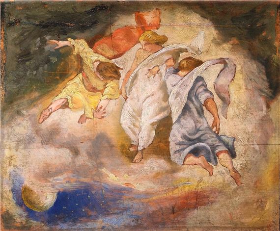 Spanish School, 19th Century | Boceto de ángeles | MutualArt