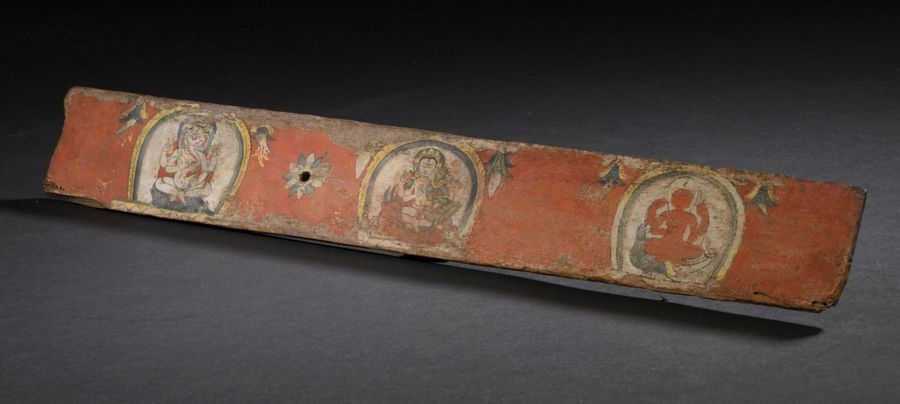 Nepalese School, 20th Century | Hindu book cover in painted wood (15th ...
