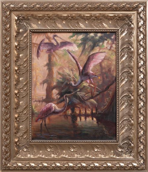 R.C. Davis | Spoonbills in the Bayou (2003) | MutualArt