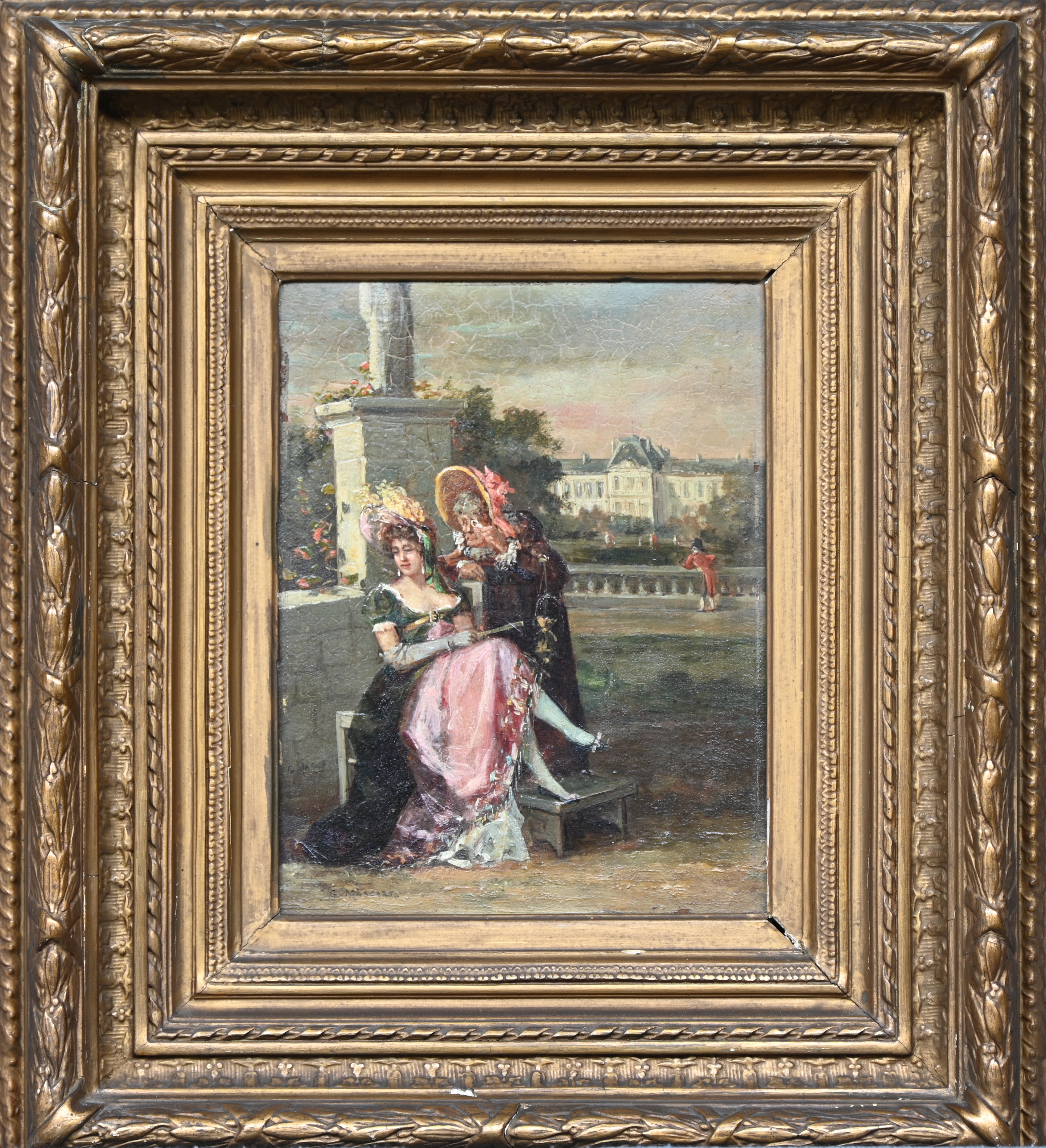 Gustave Mascart | Een jonge vrouw met haar chaperon | MutualArt