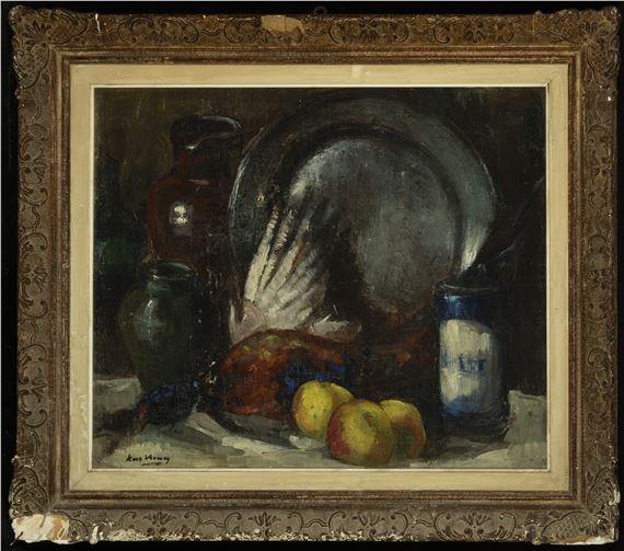 Kees Verwey | Hunting still life with fruit and vases | MutualArt