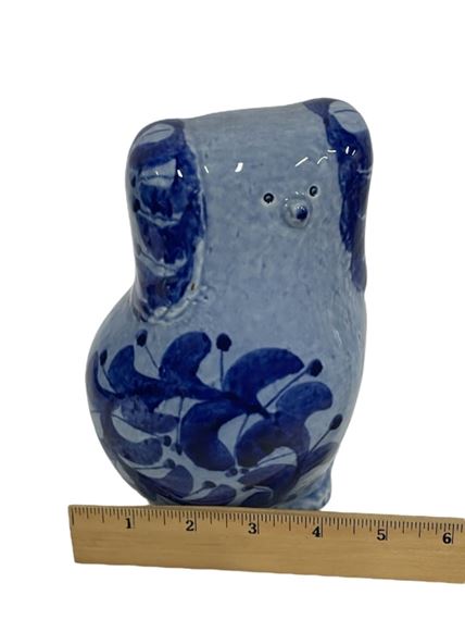 Lisa Larson | LISA LARSON BLUE CERAMIC DOG FIGURINE | MutualArt
