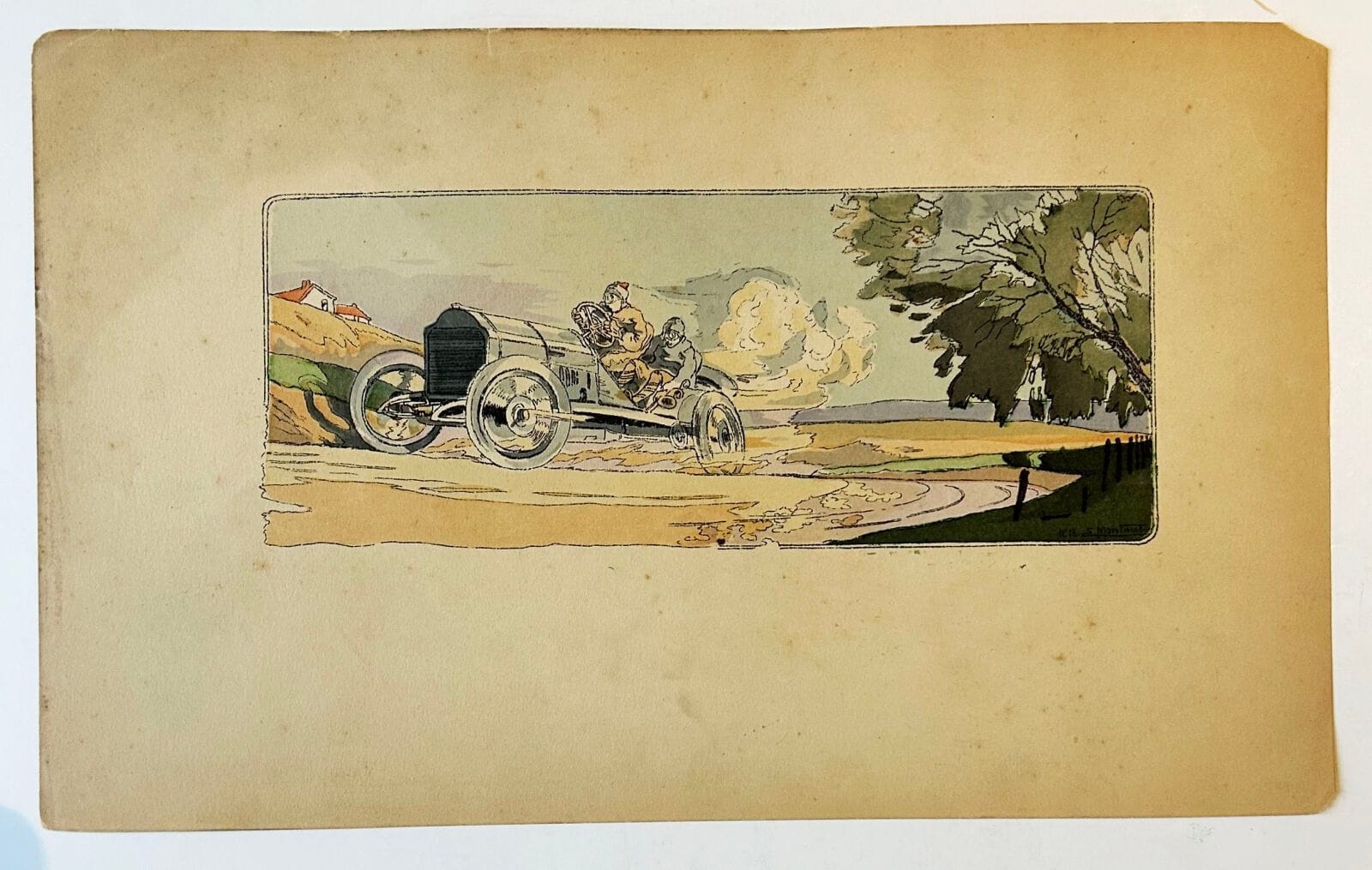 Ernest Montaut | Automobile race, n°18 (Circa 1900) | MutualArt