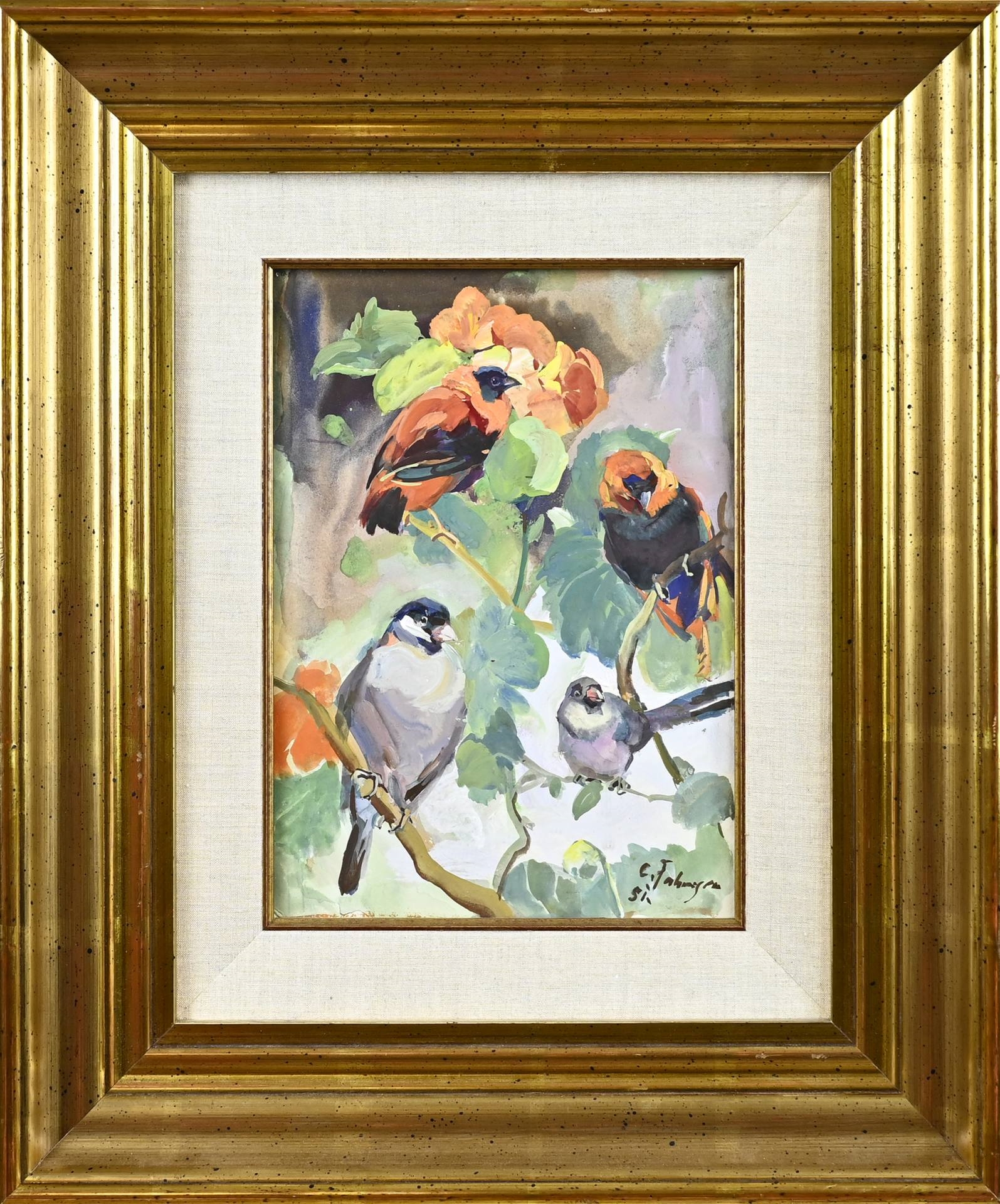 Carl Fahringer | Vier vogels op tak | MutualArt