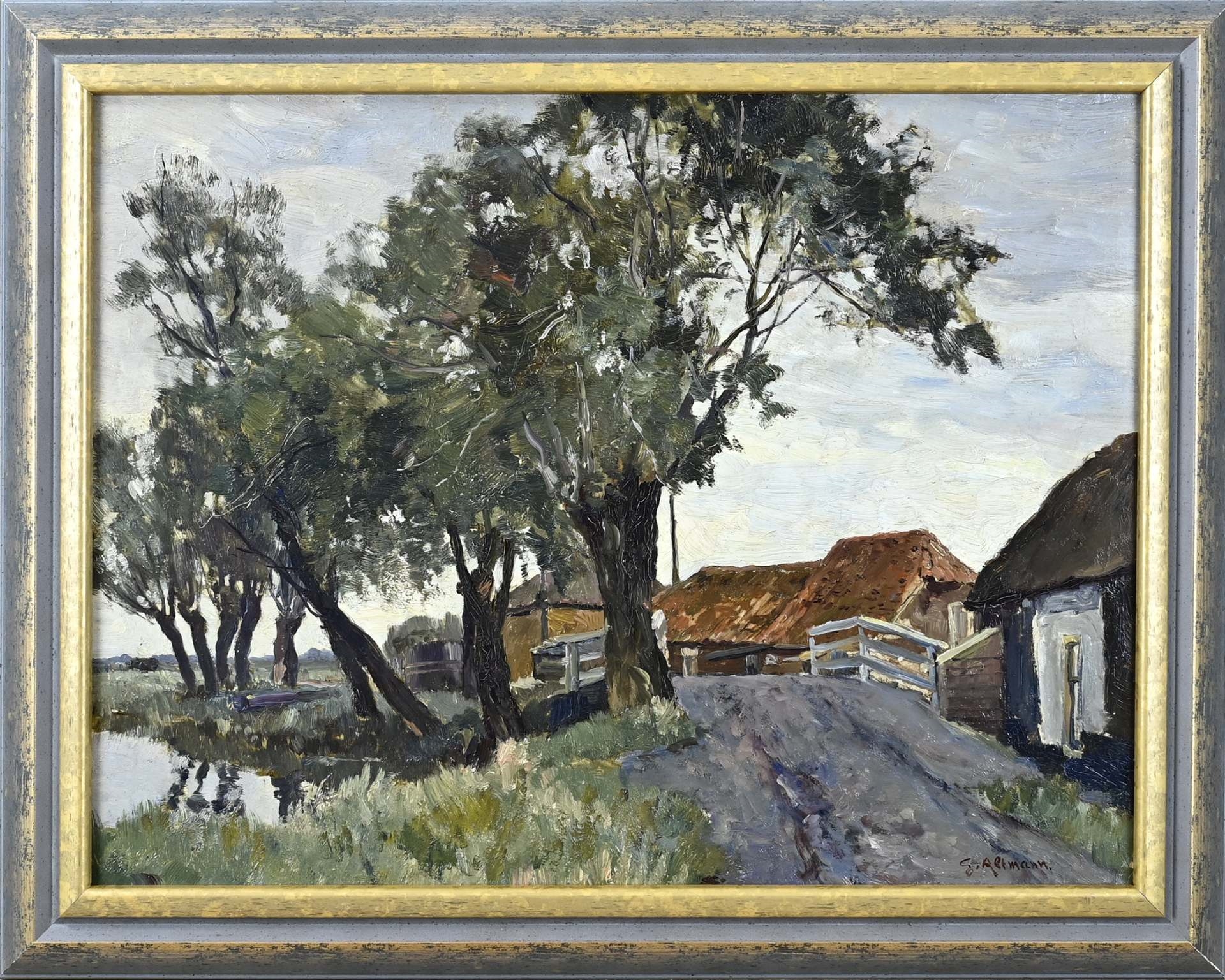 Gerard Altmann | Boerderij achter dijk | MutualArt