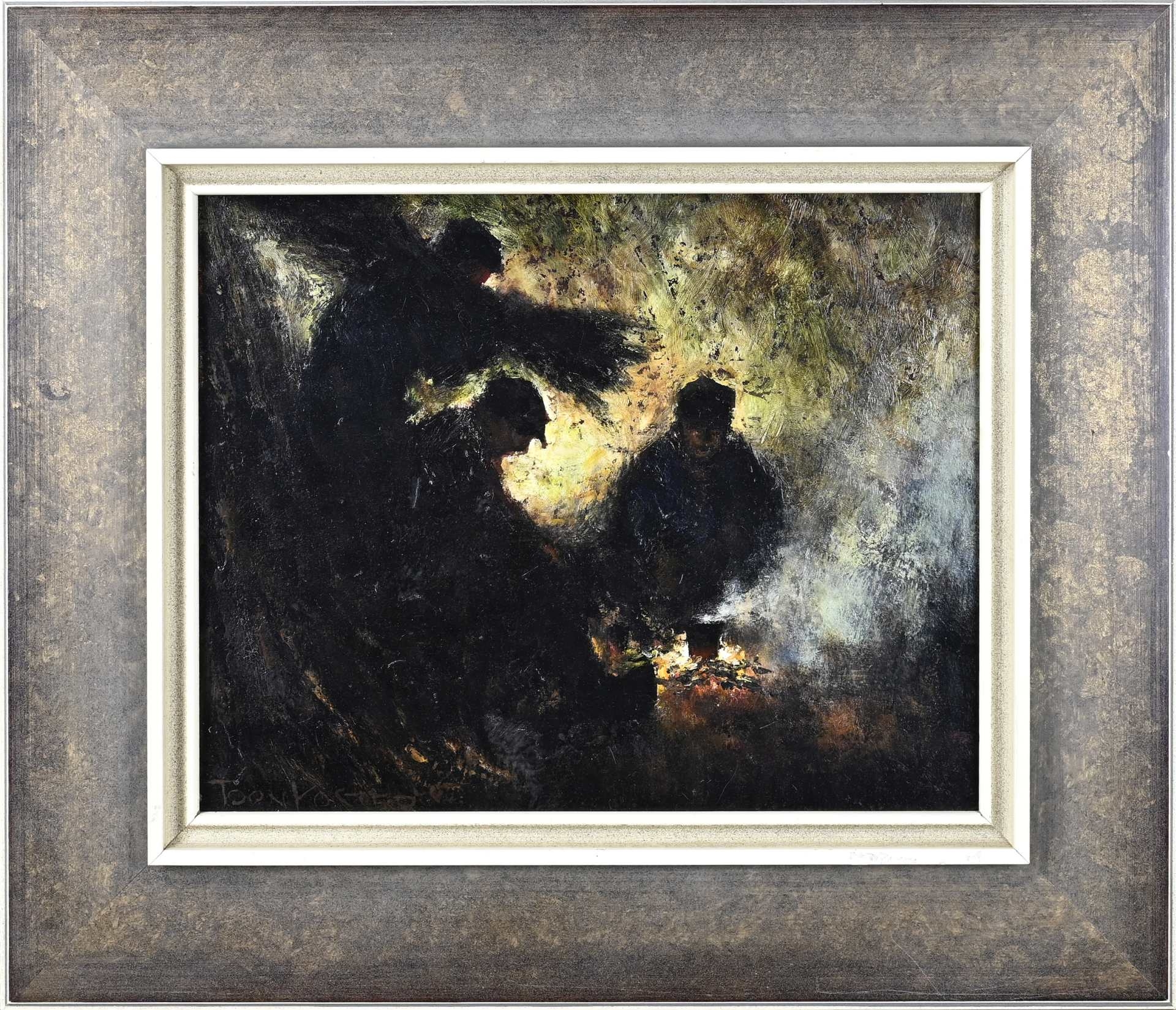 Toon Koster | Mannen bij kampvuur | MutualArt