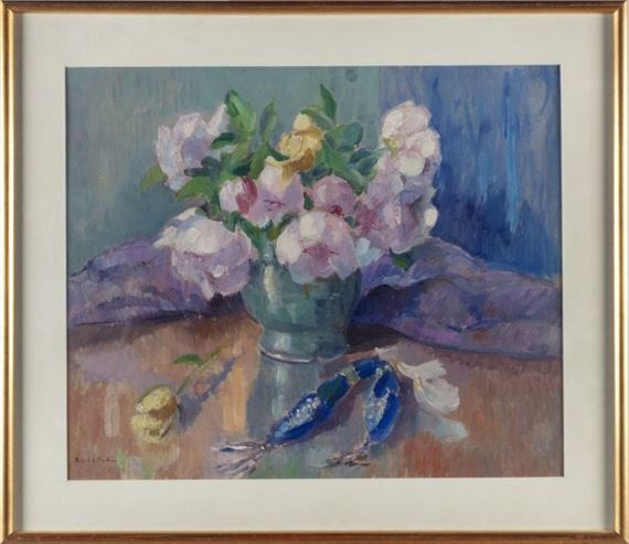 Robert Antoine Pinchon | Still life with a bouquet of roses | MutualArt