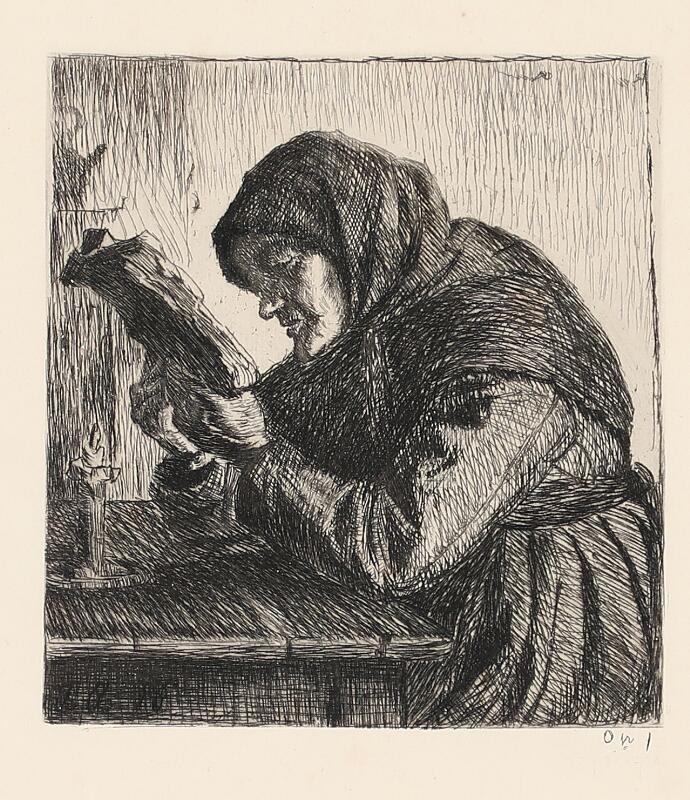 Anna Kirstine Ancher | Læsende gammle Kone”. Reading old woman (1896 ...