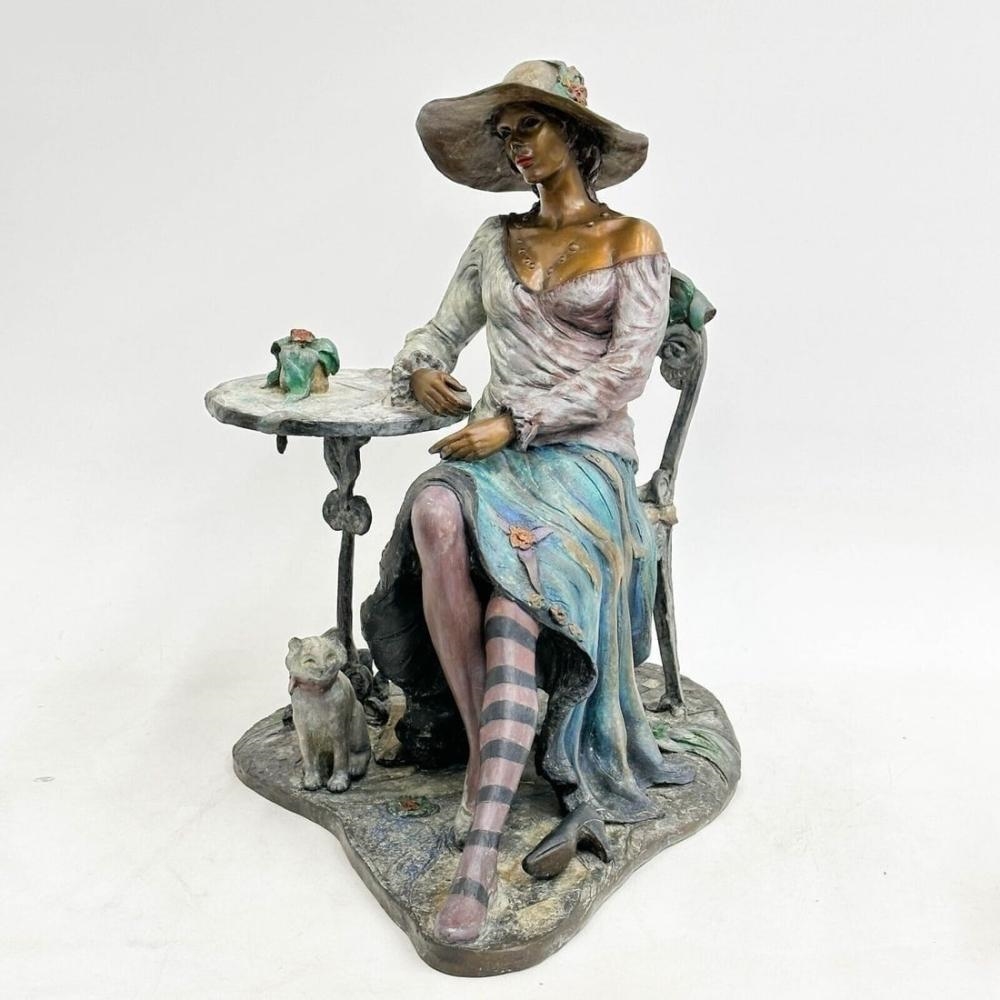 Isaac Maimon | Gabrielles Cat Patinated & Cold Painted Bronze Sculpture ...