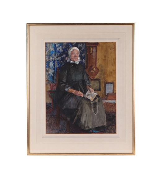 Cecil Jay | Portrait of an Old Lady Seated Within a Room interior ...