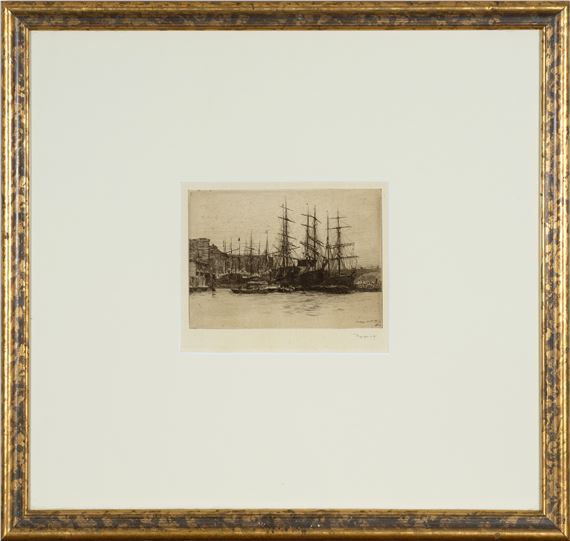 Mortimer Luddington Menpes | View of the South Bank near London Bridge ...