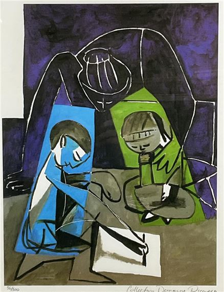 Pablo Picasso | Claude Drawing With Francoise And Paloma | MutualArt