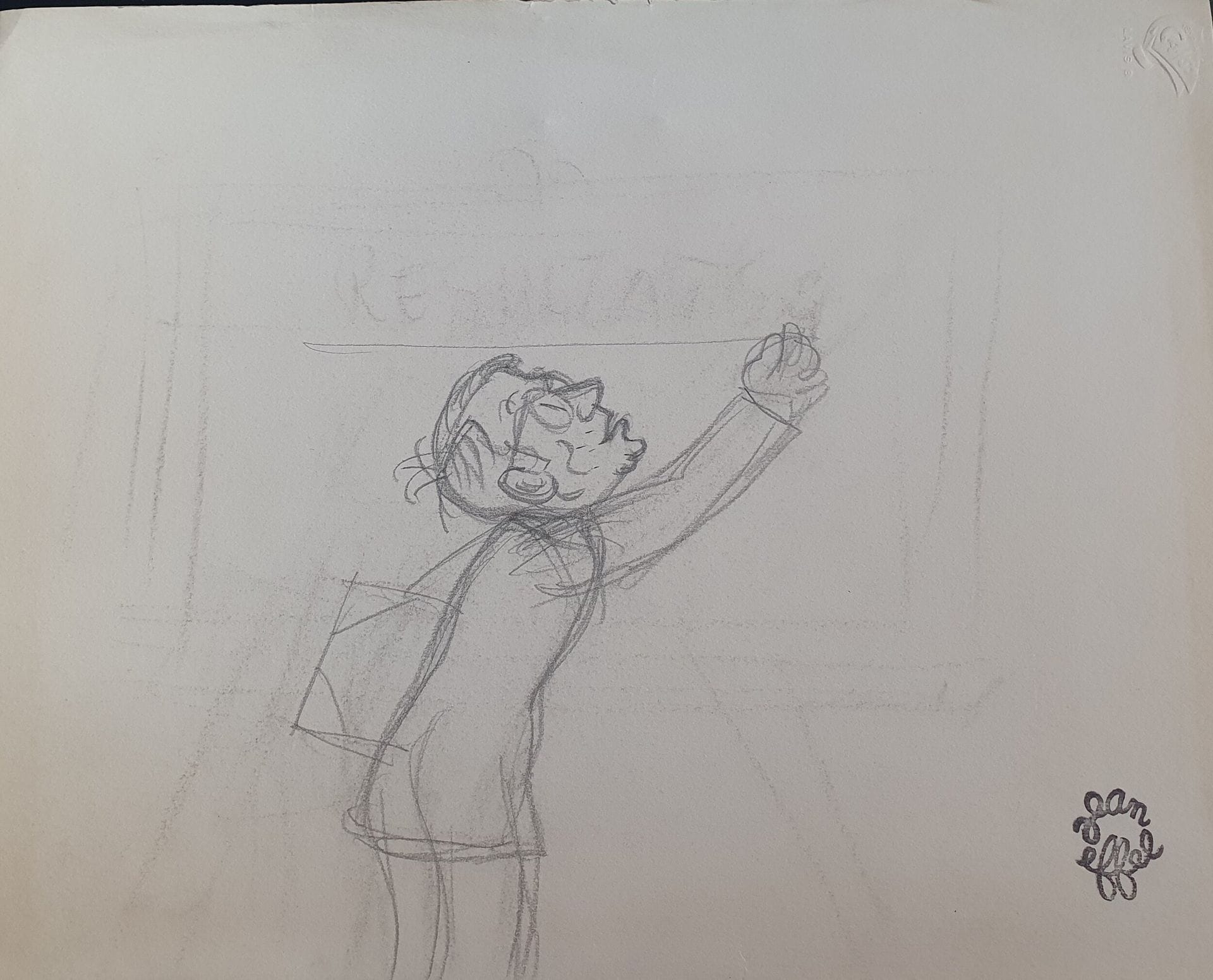 Jean Effel | Self-portrait drawing | MutualArt