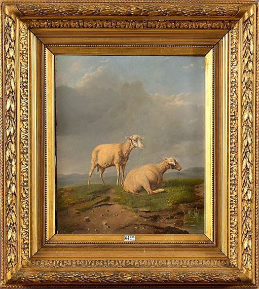 Daniel Adolphe Robert Jones | Moutons au bord de la mare | Compare ...
