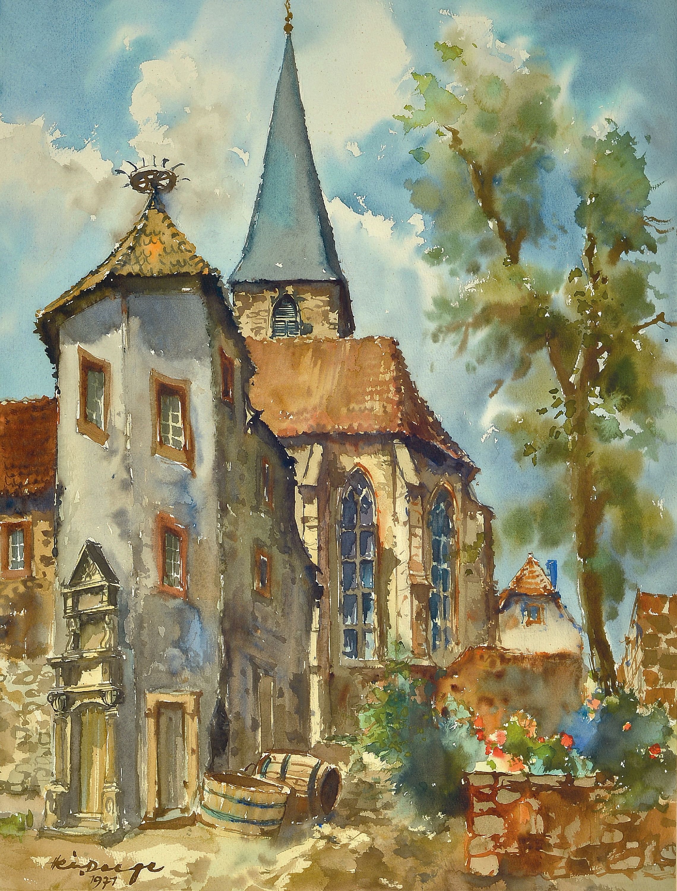 Heiner Deege | Herrenhof, City center with a view of the towers of the ...