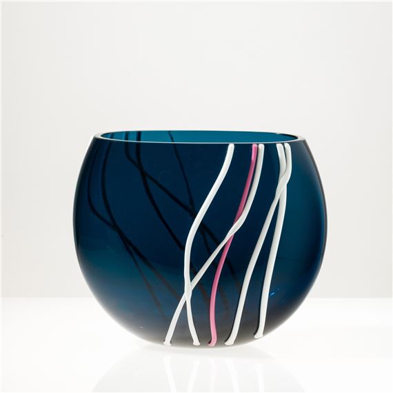Gianni Versace | Oval-section vase in blown glass with applied ...