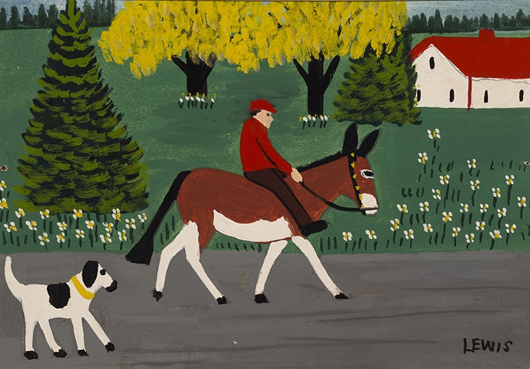 Maud Lewis | Man with Horse and Dog | MutualArt
