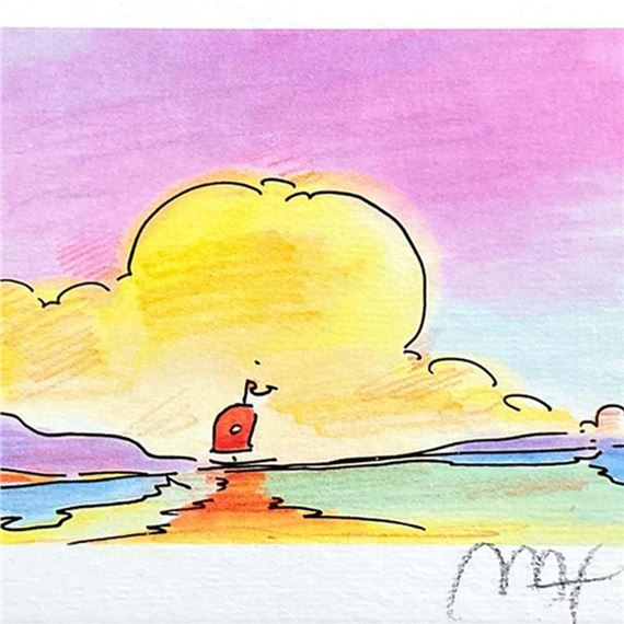 Peter Max | Sailboat on the Horizon | MutualArt