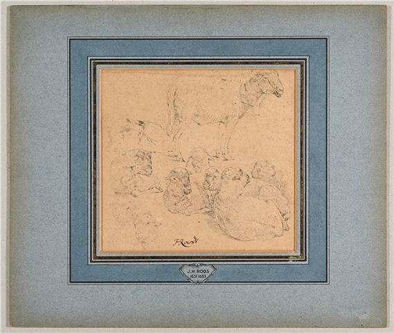 Johan Heinrich Roos | Studies of sheep (17) | MutualArt