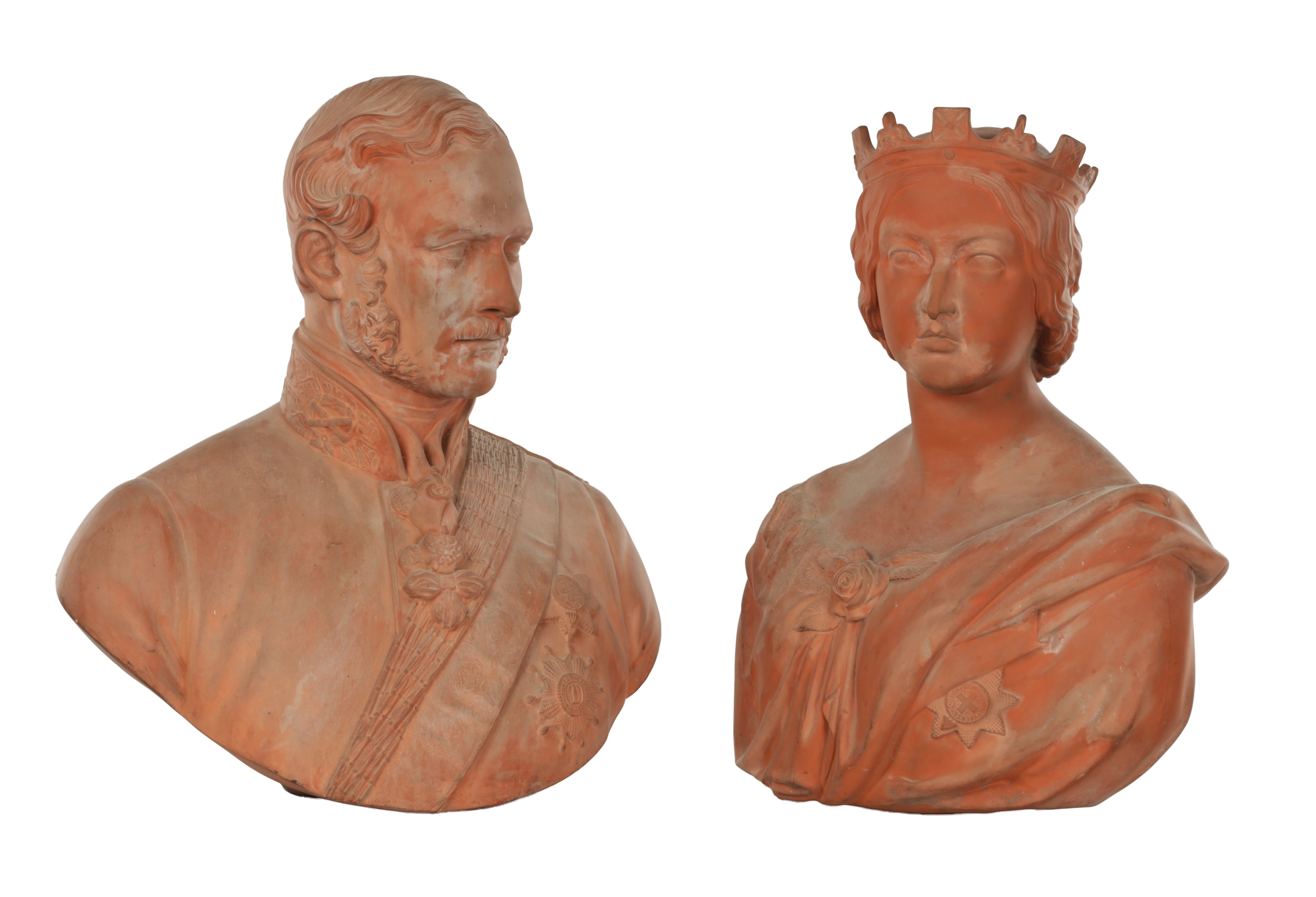 Joseph Durham | A PAIR OF 19TH CENTURY TERRACOTTA BUSTS OF VICTORIA AND ...