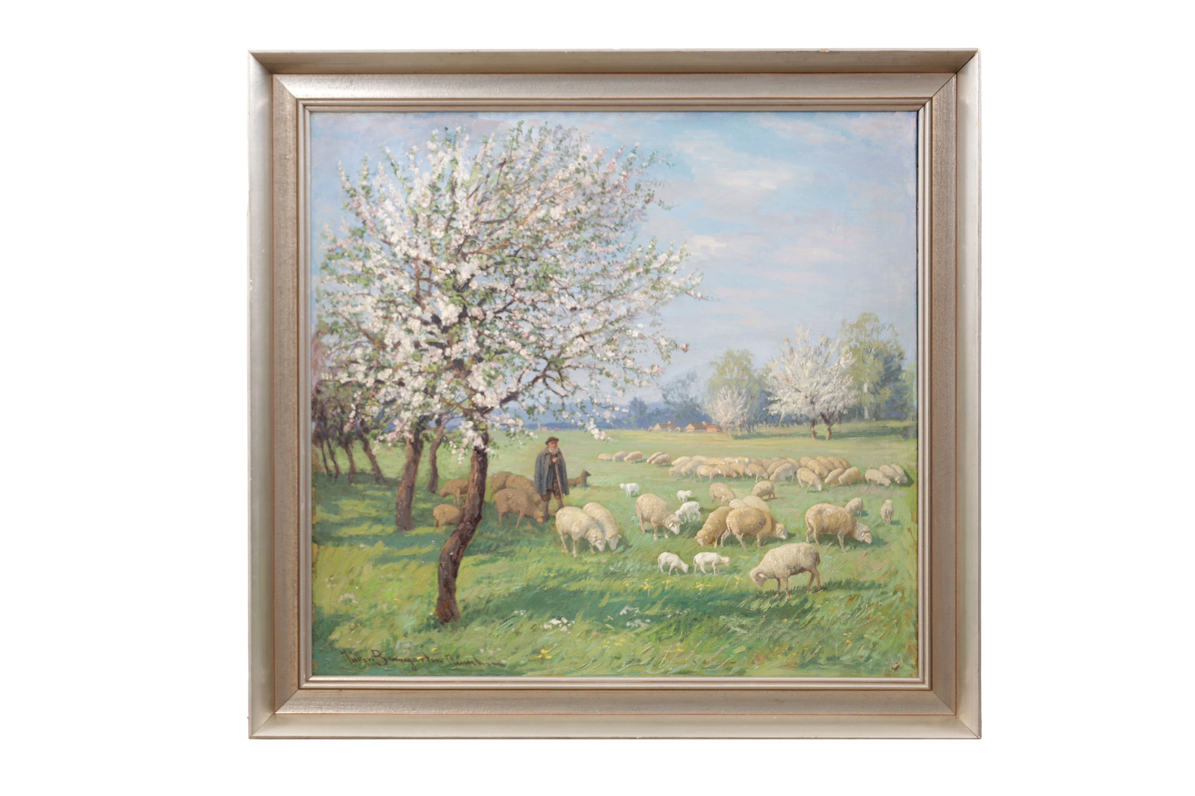 Carl Muller Baumgarten | depicting a shepherd and his sheep | MutualArt