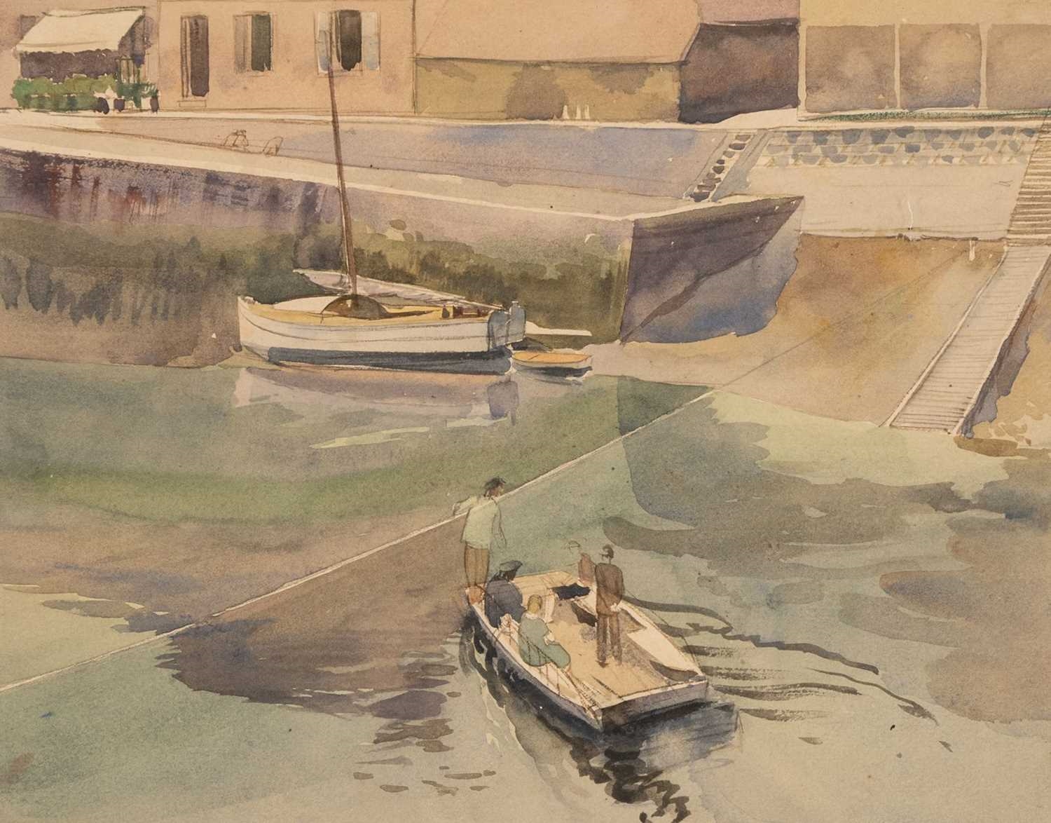 George Richard Woolway | harbour scene with approach | MutualArt