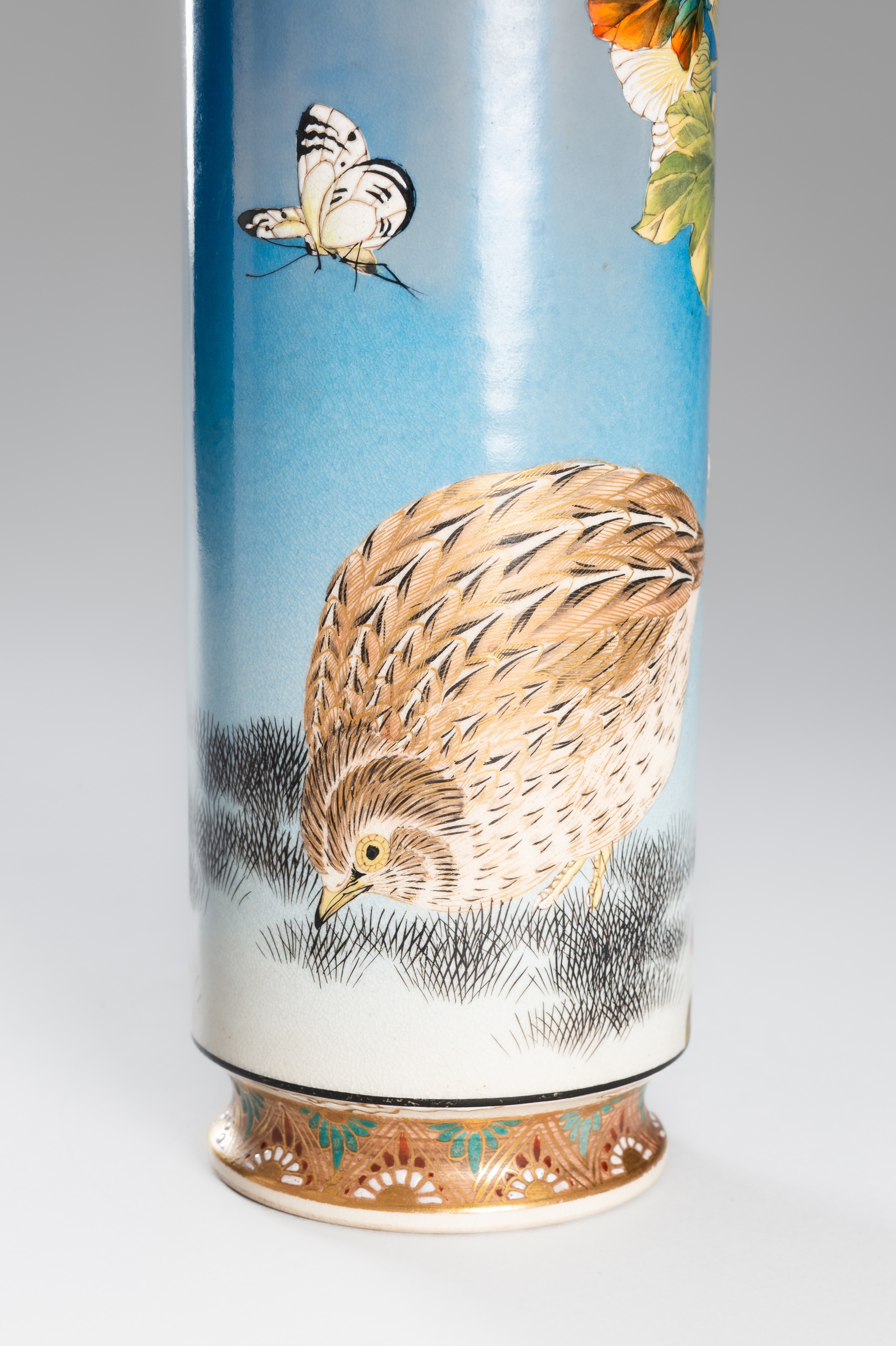 Yohei Taizan | TAIZAN YOHEI: A SATSUMA EARTHENWARE VASE WITH A QUAIL ...