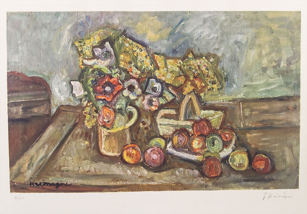 Pinchus Krémègne | Stillleben / Still life with flowers (1970) | MutualArt