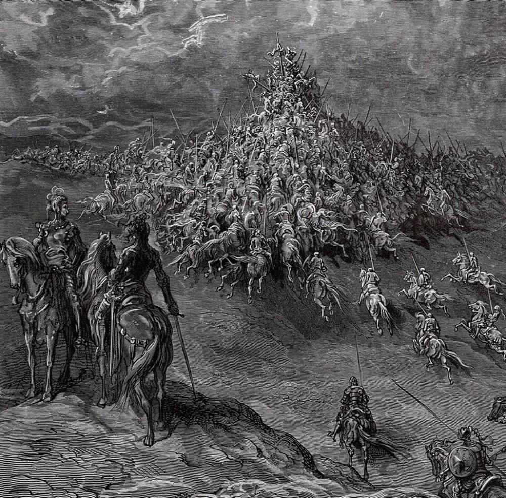 Gustave Doré | Ruggiero and Rinaldo stand aside as their planned duel ...