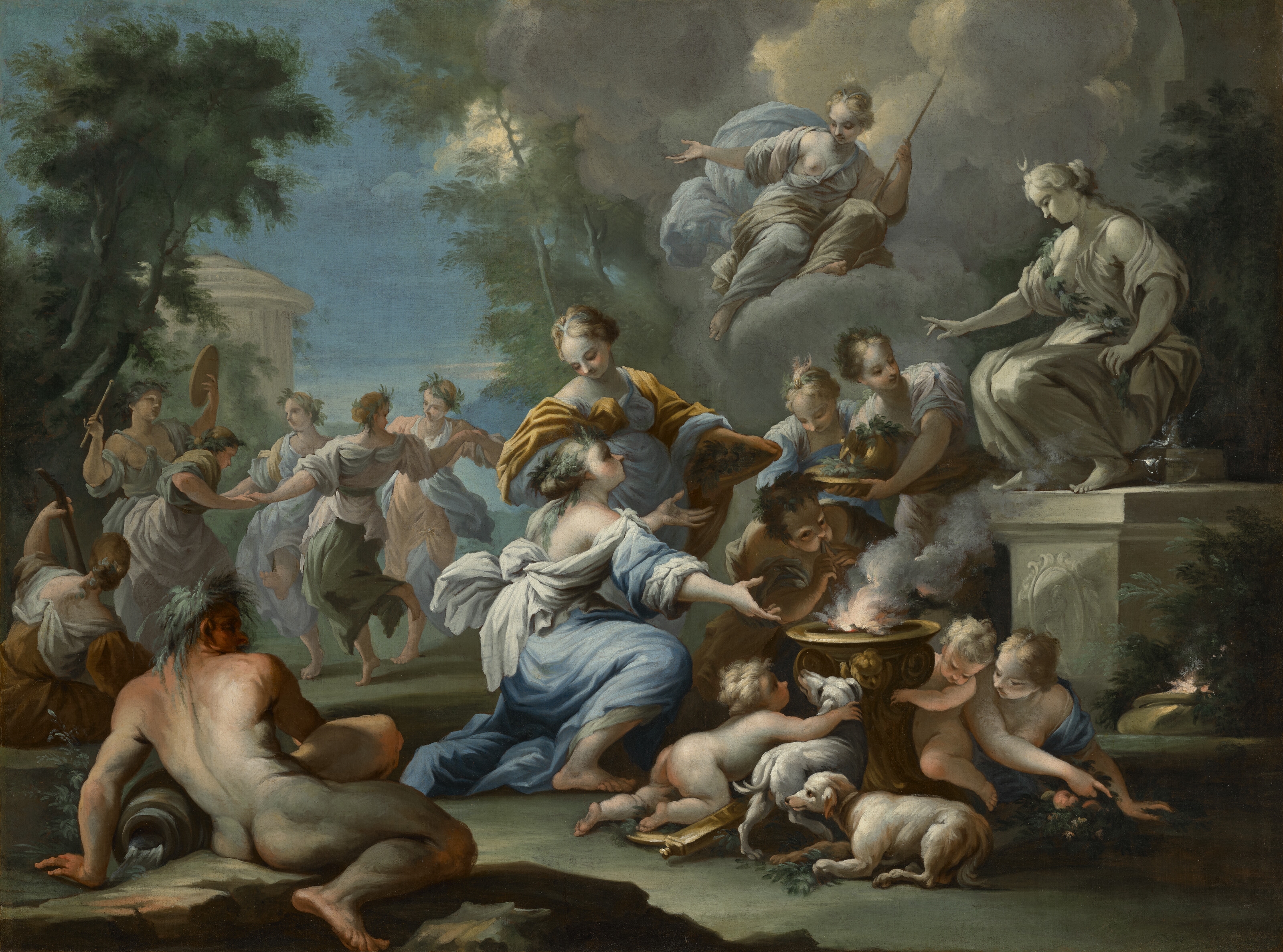 Guardi Francesco | A capriccio with a classical arch beside a river ...