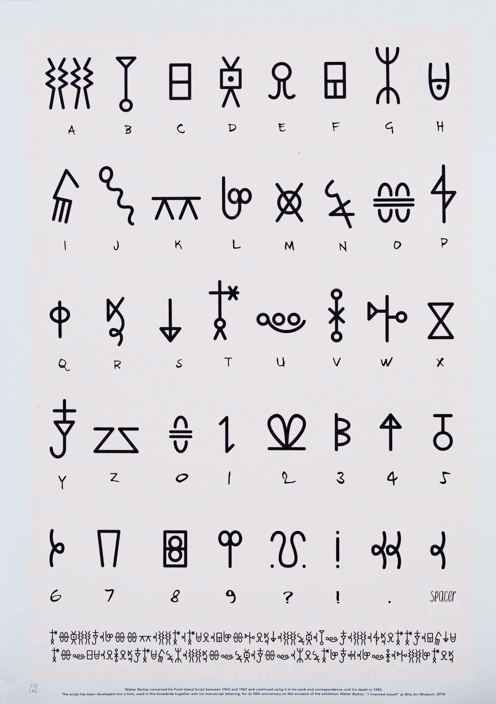 Walter Whall Battiss | Fook Script Alphabet | MutualArt