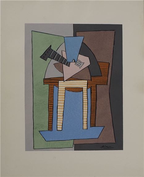 Pablo Picasso | Cubist table and guitar (1926) | MutualArt